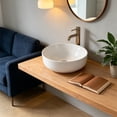 16" Round Porcelain Vessel Sink, Pop-Up Drain, Above Counter ...