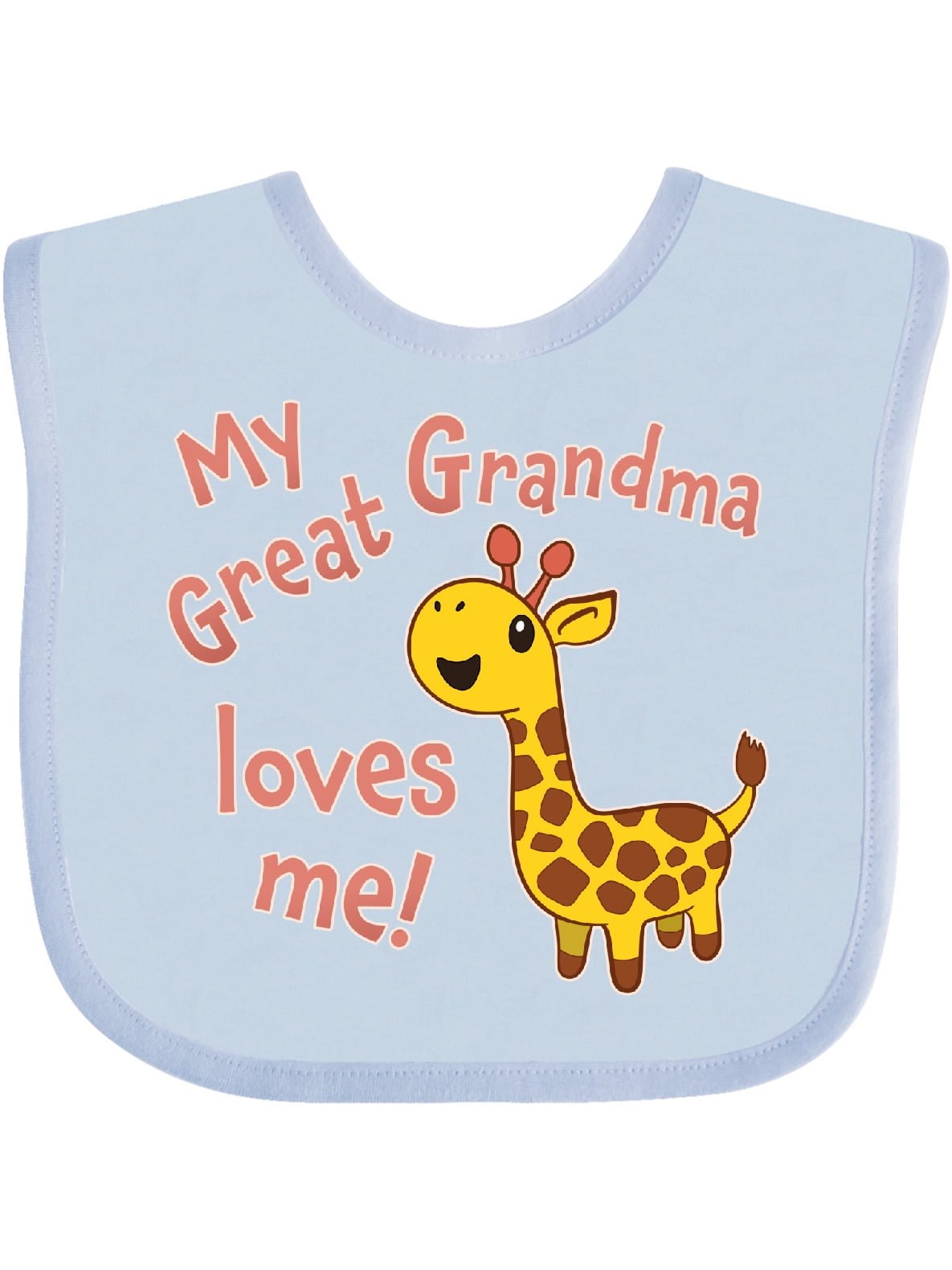 Inktastic My Great Grandma Loves Me- Cute Giraffe Gift Baby Boy or Baby Girl Bib - Walmart.com