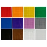 IMEX 12 Piece Assorted Rainbow Stackable Building Block Baseplates - 20 ...