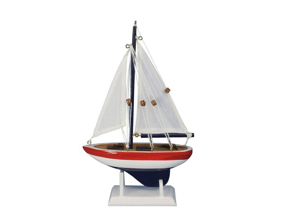 USA Sailer 9" - Small Wood Sailboat - Model Sailboat Decoration ...