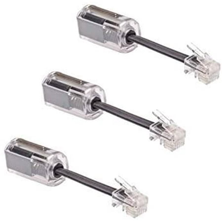 3 x Telephone Cord Detangler - Extended Rotating - Black - Phone Cord ...