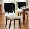 Black Painting Chair Back Covers Set of 8 Abstract Art Black Painting ...