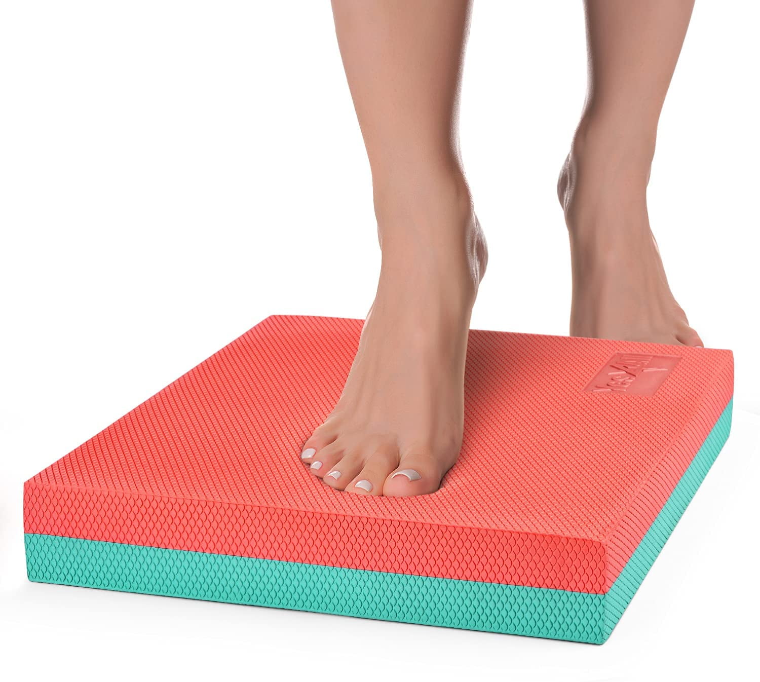Yes4All Yoga Balance Board / Balance Foam Pad - Large (Coral/ Teal ...