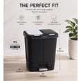 2 x 5.5 Gallon, Dual Trash and Recycling Bin with Slow Close Lid,Black ...