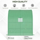 Lean-to Green House, Walk-in Green House, Plant Nursery with 2 Roll-up ...
