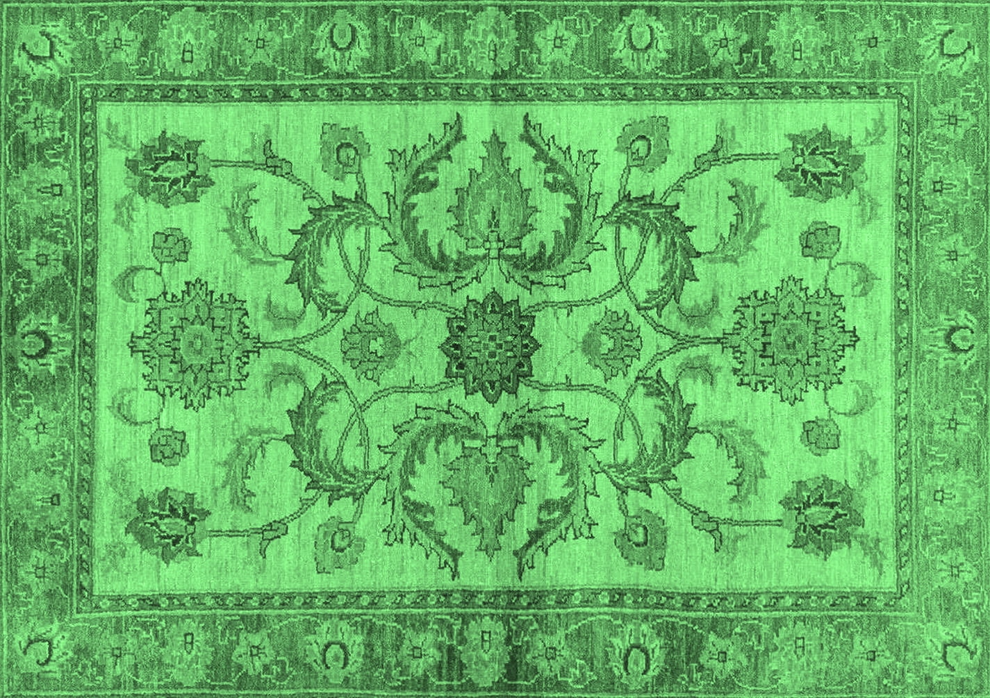 Ahgly Company Indoor Rectangle Abstract Emerald Green Modern Area Rugs ...