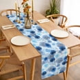 Blue Rose Table Runner 13x60 inch Spring Flowers Garden Cotton Linen ...