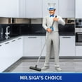 Floor Scrub Brush with Long Handle, 2 in 1 Scrubber and Squeegee for ...
