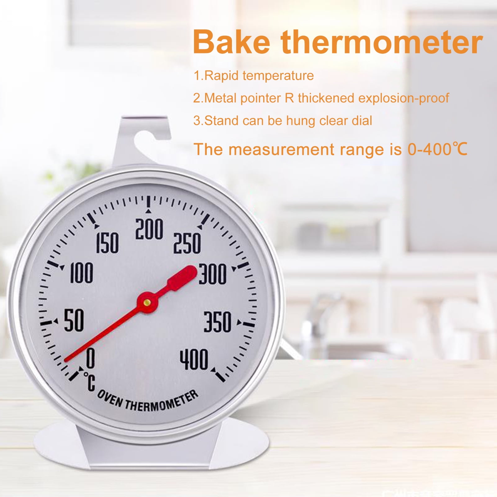 Stainless Steel Oven Thermometer, Temperature Measuring Gauge, Cooking ...
