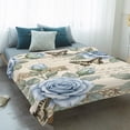 Blue Roses Blanket Soft Cozy Warm Throw Blanket for Couch, Plush Fuzzy ...