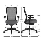 Staples Union & Scale Workplace2.0 Ergonomic Ayalon Mesh Back Fabric ...
