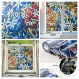 Yanluna Stained Glass Window Film Non-Adhesive Static Cling Window ...