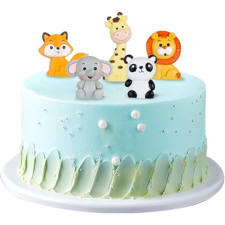 SHAR 5pcs Sugar Figures Animals The Forest Cake Topper Jungle Zoo ...