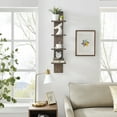 Danya B. Arica Utility Column 4-Tier Spine Wall Shelves - Hickory ...
