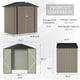 Devoko 4×6 ft.Patio Metal Shed, Lockable Garden Shed for Outdoor ...