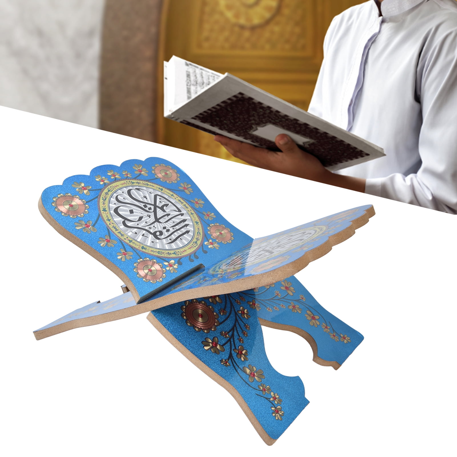 Quran Book Stand Holder, Boxwood Bible Display Rack for Muslim Teachers ...