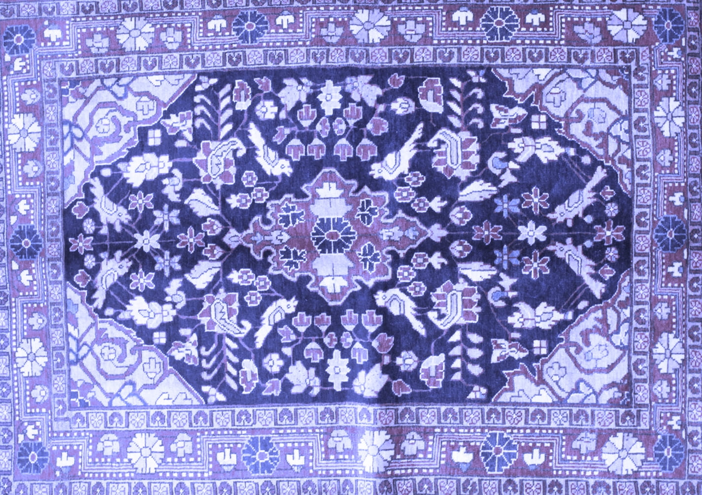 Ahgly Company Machine Washable Indoor Rectangle Persian Blue ...