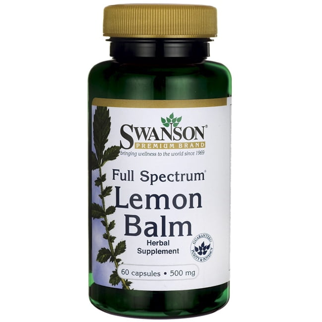 Swanson Lemon Balm 500 mg 60 Capsules - Walmart.com - Walmart.com