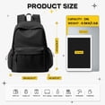 Black Waterproof School Backpack Lightweight Casual College Travel ...
