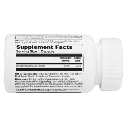 Solaray Iron 50 mg – 60 Capsules