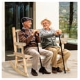2-Person Wood Rocking Chair - Fir Wood Loveseat for Patio, Backyard ...