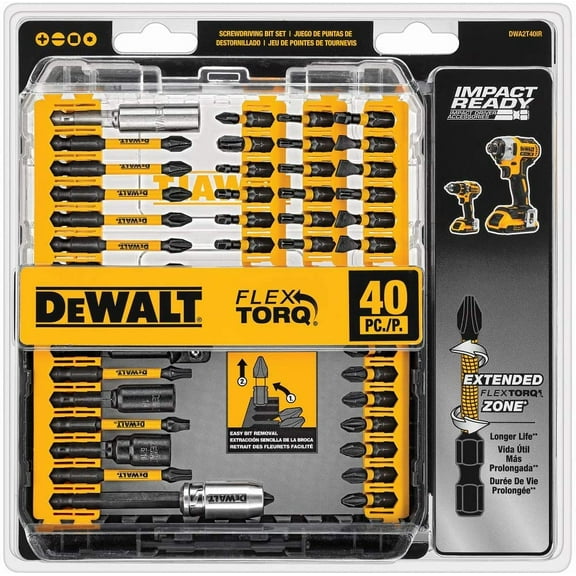 DEWALT Screwdriver Bit Set, 40-Piece, Impact Driver Drill Accessories ...