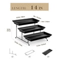 3 Tier Serving Trays 14 Inch Black Porcelain Party Food Display Stand ...