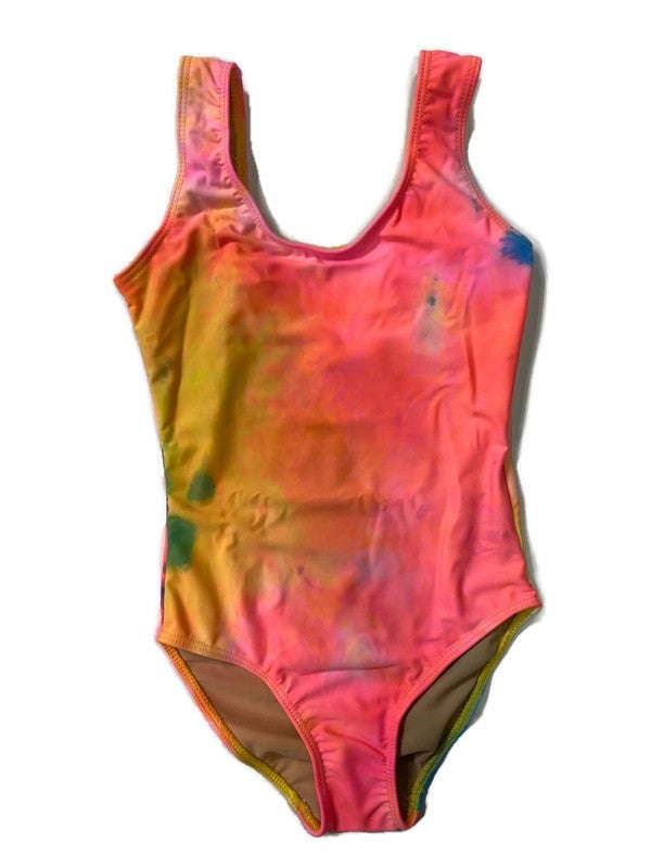 Cheryl Creations Kids One Piece Basic Camp Swimsuit (Pink/Blue White ...