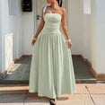 JULMCOMO Summer Dresses for Women Strapless Ruched Waist A Line Flowy ...