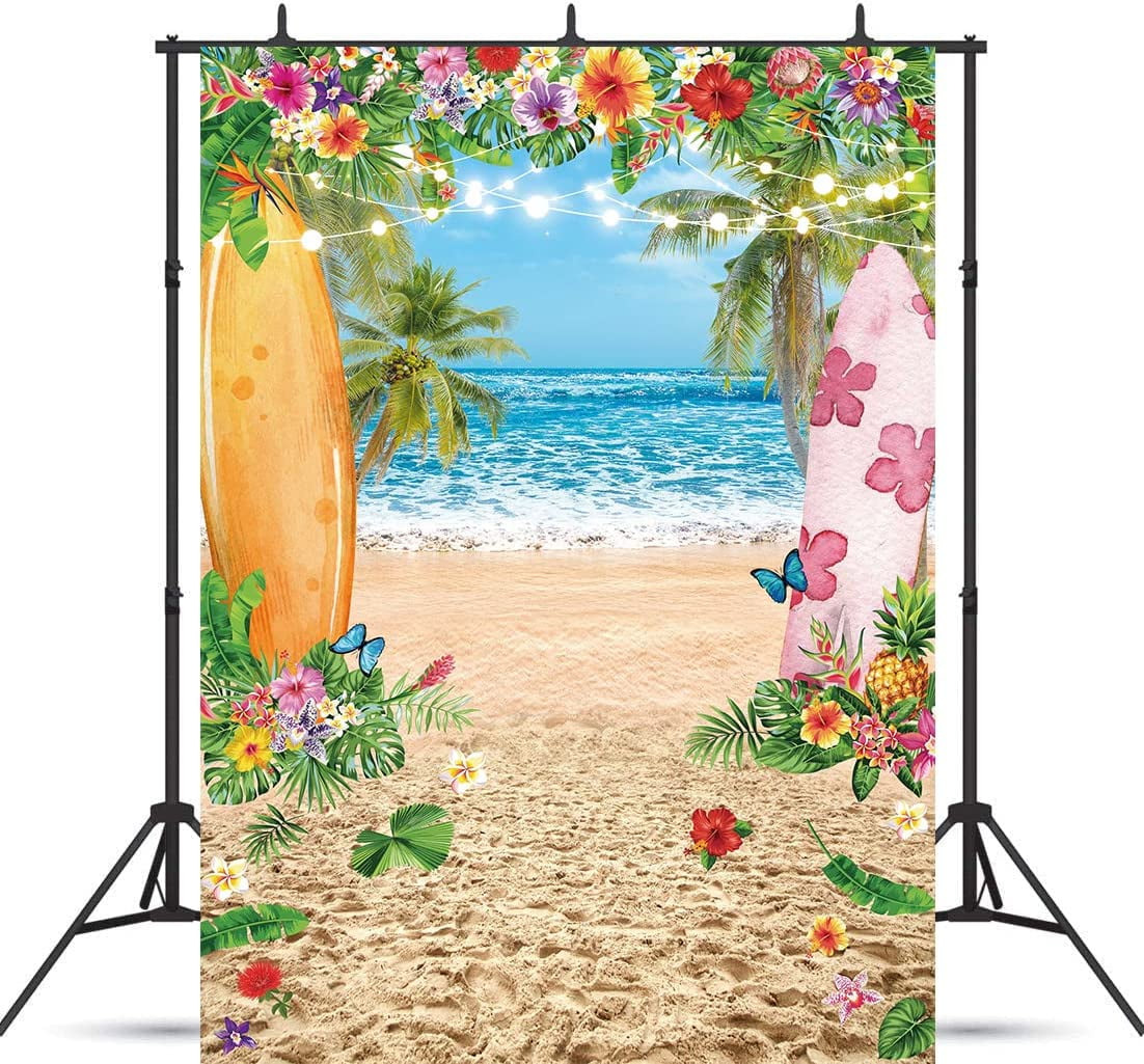 7×5ft Summer Beach Backdrop Hawaiian Ocean Tropical Luau Party ...