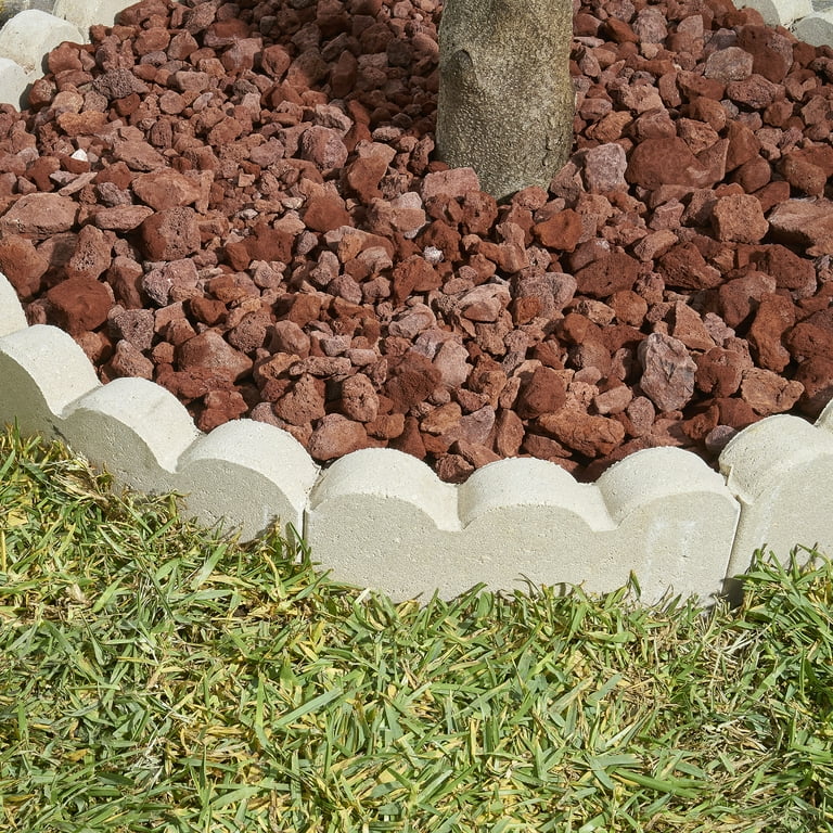 White Curved Scalloped Brick Edging