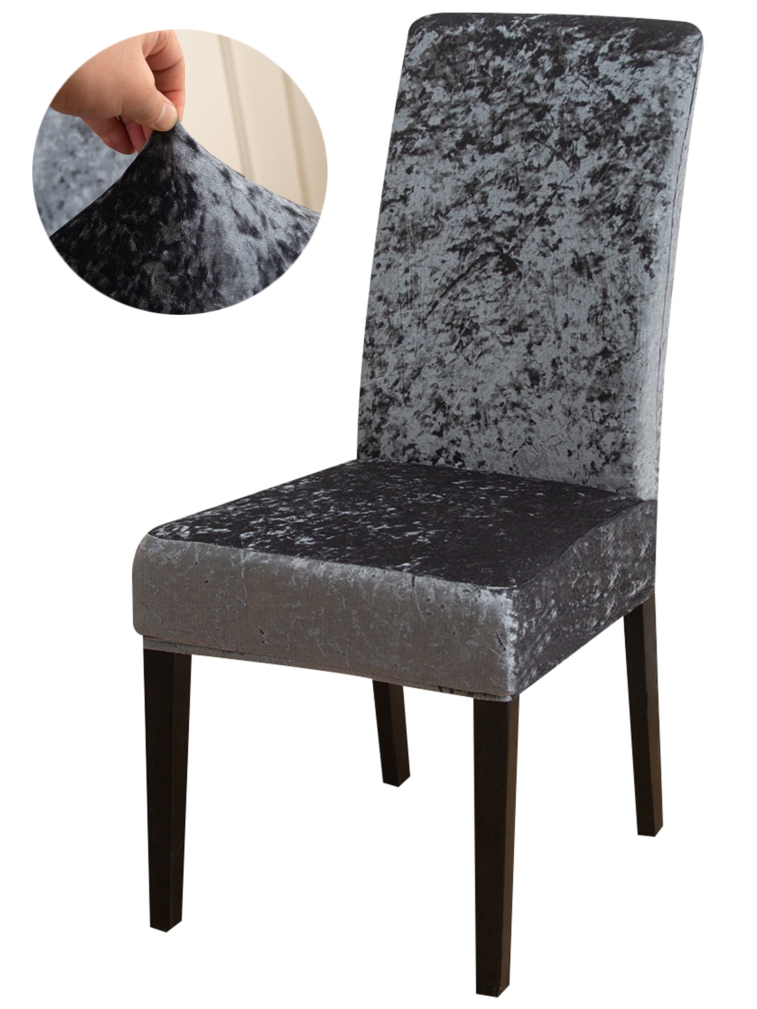 KBOOK Velvet Dining Chair Covers Stretch Dining Chair Slipcover Seat ...