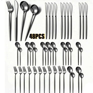 Colorful Silverware Set, 24-Piece Stainless Steel Rainbow Flatware Set ...