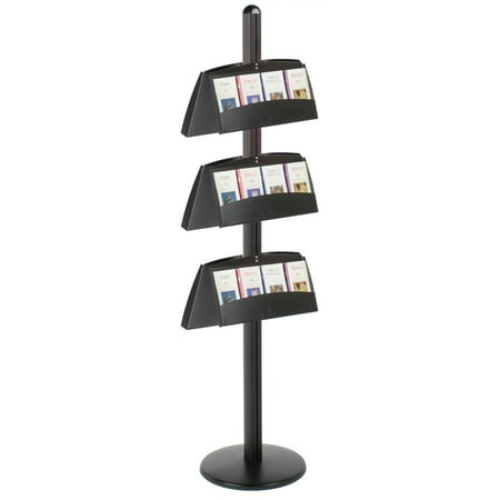 3 Tiered Literature Stand, Double Sided Brochure Holder with 24 Pockets ...
