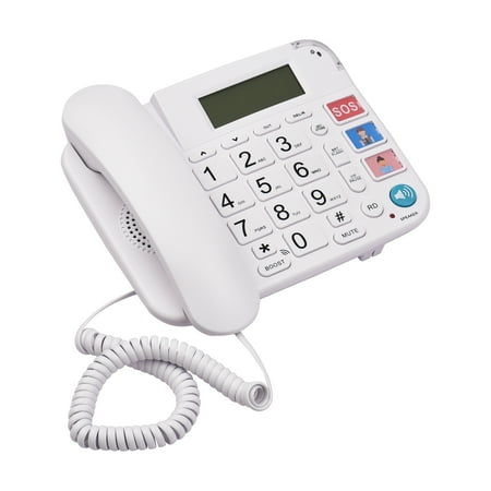 Black Corded Phone with Big Button Desk Landline Phone Telephone ...