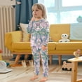 Dragonfly with Bows Flowers Elegant Cotton Pajama Set Long Sleeve Top ...