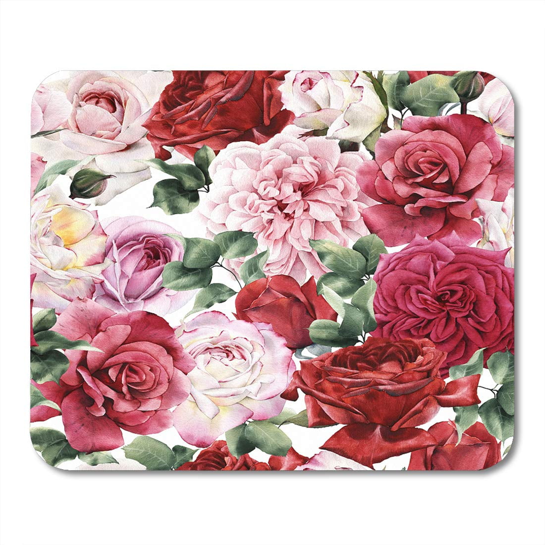 KDAGR Red Flower Floral Pattern Roses Watercolor Colorful Vintage ...