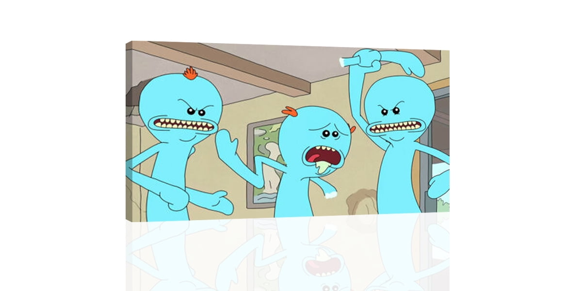 Rick and Morty Mr. Meeseeks- CANVAS OR PRINT WALL ART - Walmart.com