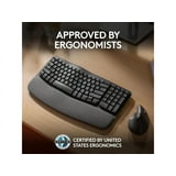 Logitech Wave Wireless Ergonomic Keyboard, Cushioned Palm Rest ...