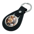 Black Leather Dogs Lab Retriever Dachshund Poodle Pattern Keychain ...