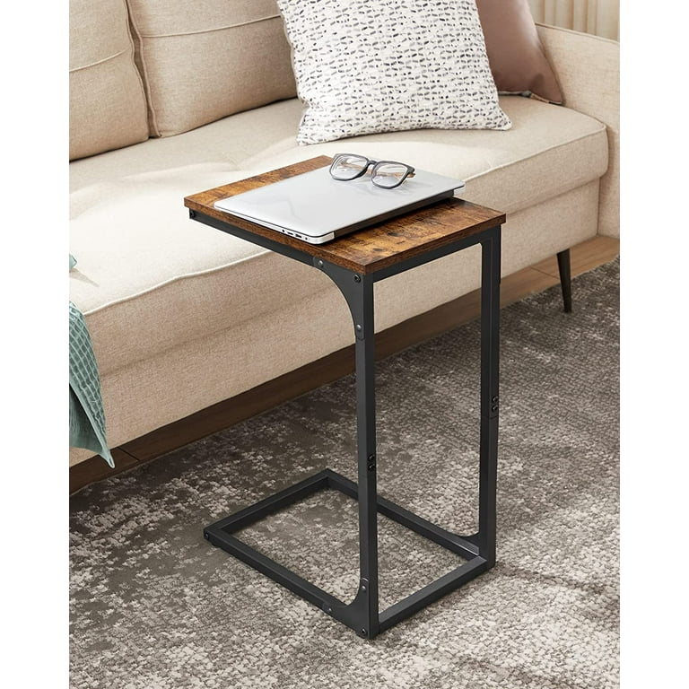 VASAGLE End Table C Shaped Sofa Side Table Snack Side Table for Bedroom Side Table Living Room Rustic Brown Walmart