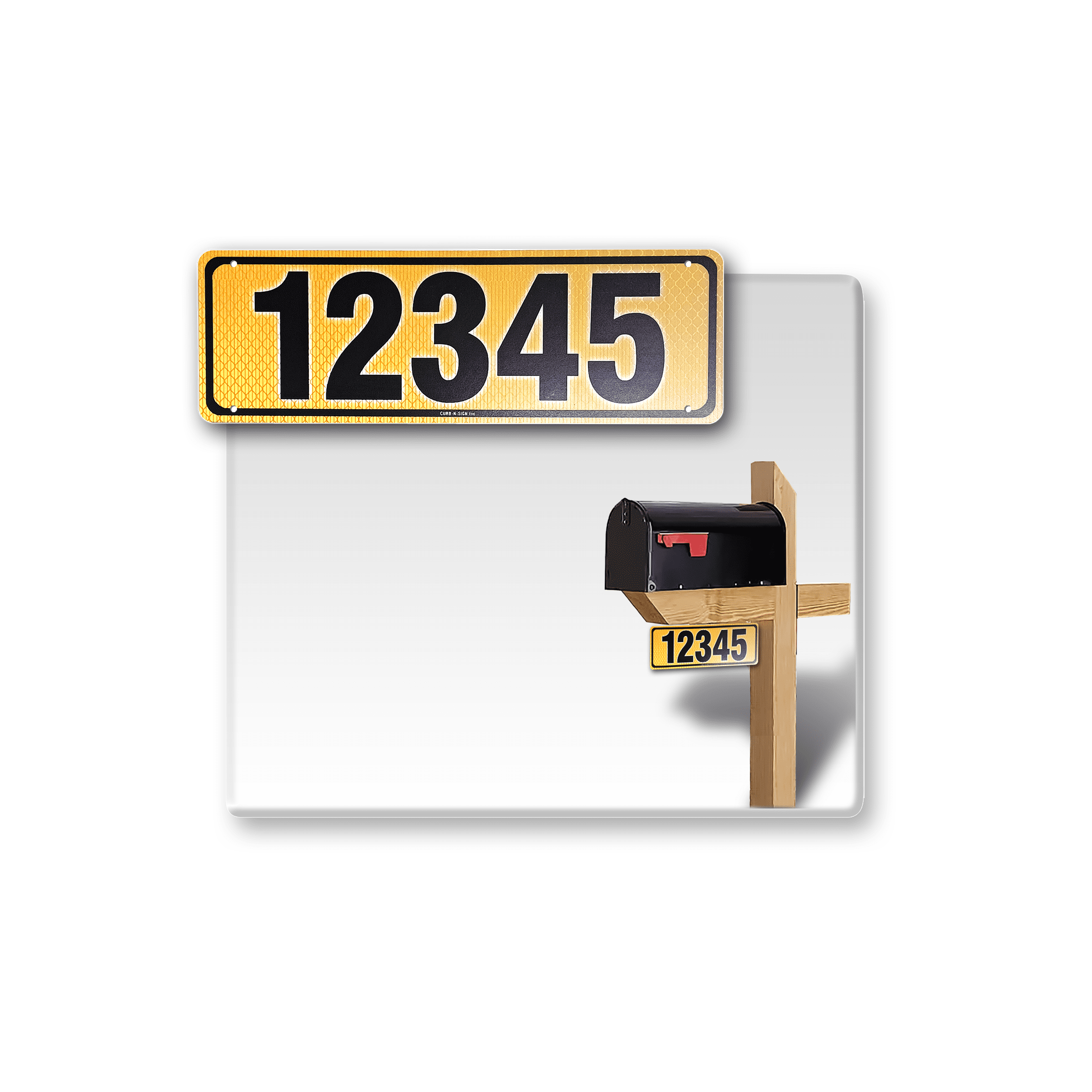 Curb-N-Sign Reflective 911 Address Sign for Mailbox, Single/Double ...