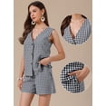 DARING DIVA Women's Gingham 2 Piece Outfits Beach Plaid Vest and Shorts ...