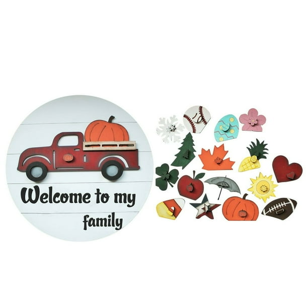 POINTERTECK Interchangeable Welcome Sign Pieces - Seasonal Welcome Door ...