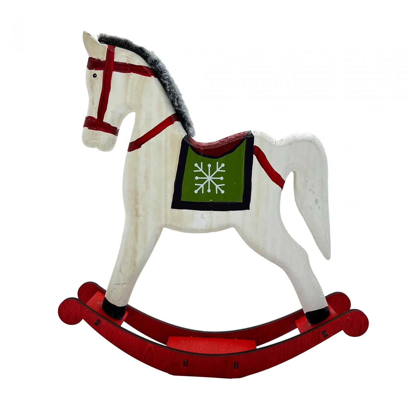 Click here for Lionlar Christmas Rocking Horse Decoration Wood Ch... prices