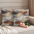Brown Beige Outdoor Throw Pillow Covers Set of 2, Gray Abstract Smoky ...