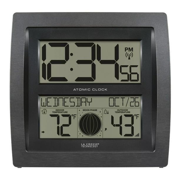 La Crosse Technology Curved Digital Atomic Wall Clock - Walmart.com