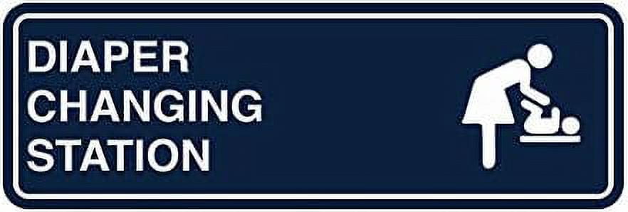 standard diapers changing station sign (navy blue/white) - large ...