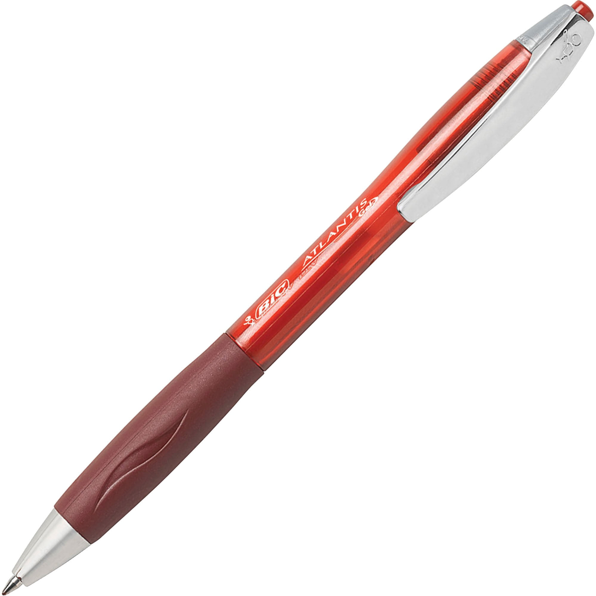 BIC Atlantis Retractable Gel Pen, Red, .7mm, Medium, Dozen - Walmart.com