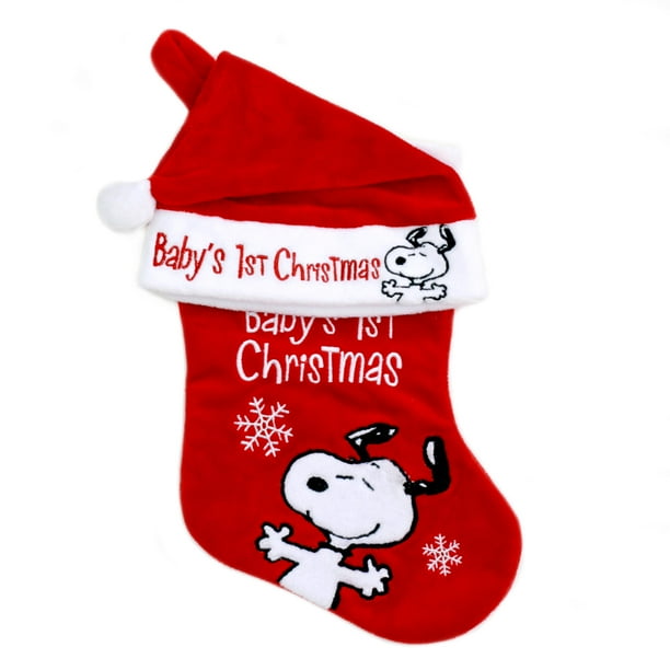 Peanuts Snoopy My 1st Christmas Stocking And Hat Set - Walmart.com ...